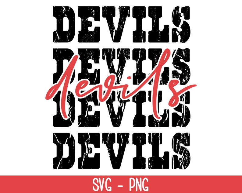 Devils Stacked Svg, Printable, Team Spirit, Sublimation Design, Go ...