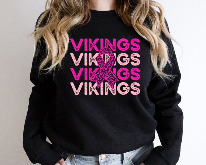 Vikings Cancer Svg, Printable, Vikings Stacked, Breast Cancer Svg ...