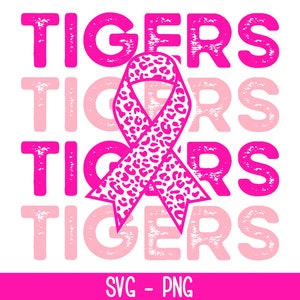 Tigers Cancer Svg, Printable, Tigers Stacked, Breast Cancer Svg ...