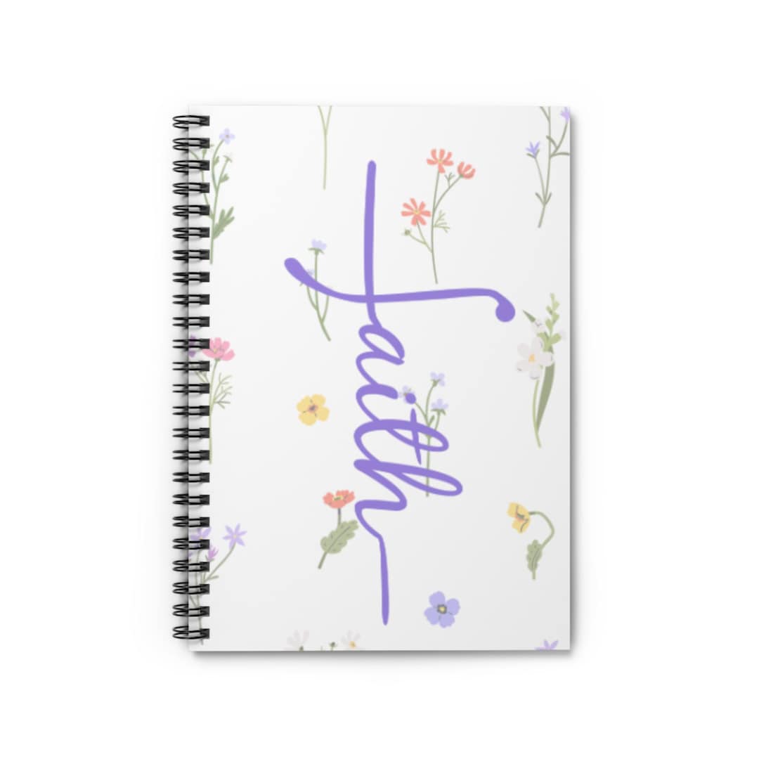 Floral Spiral Notebook - 'faith' Design, Inspirational Journal, Ideal ...