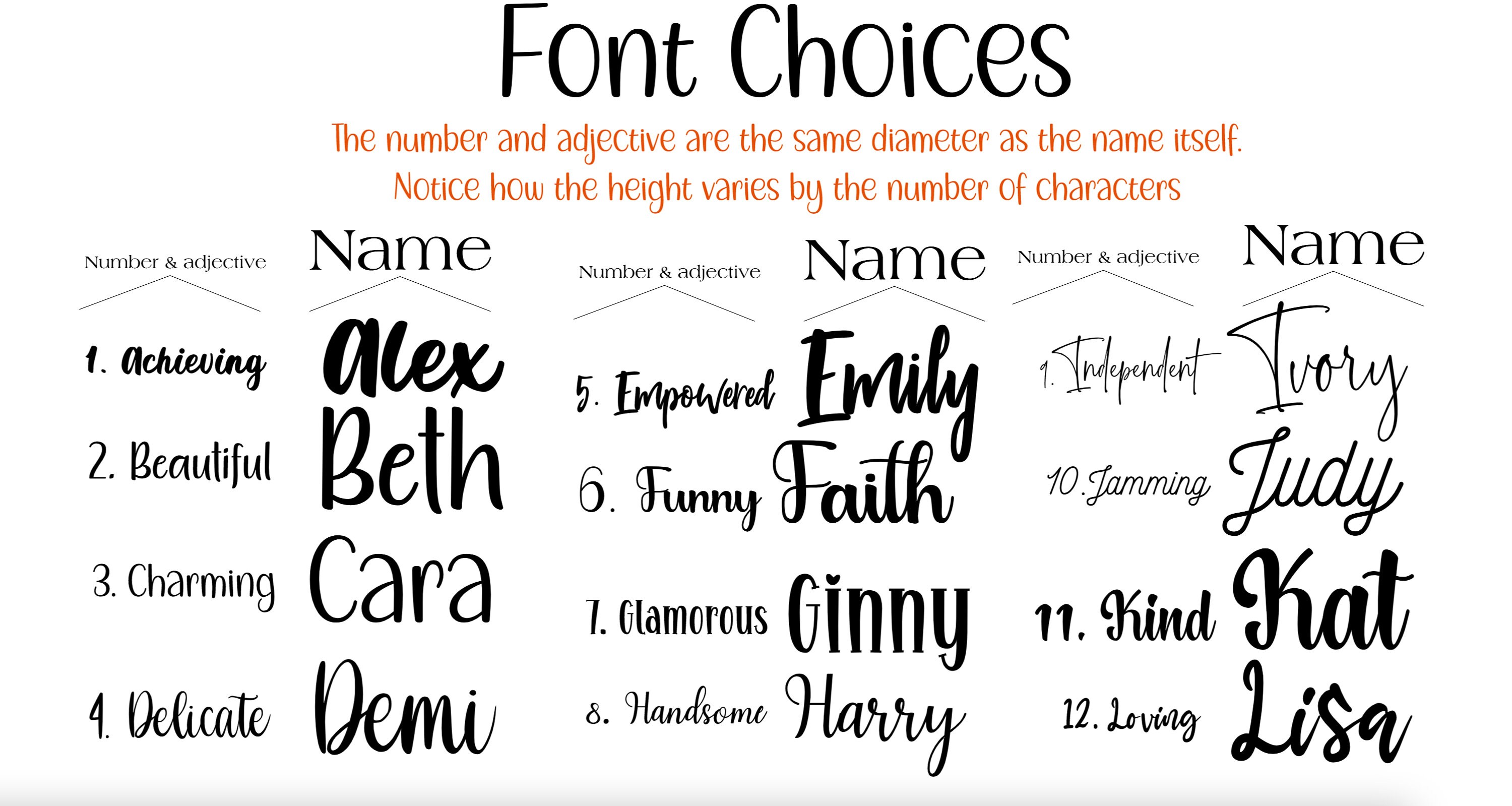 24 Front Choices | Custom Vinyl Decal, Personalized Name Decal, Name ...