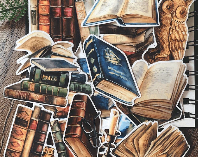 The RANDOM Vintage Library Stickers - Etsy
