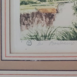 Mid-century Paris Etching Society Print "les Bouleaux" (the Birches) in ...