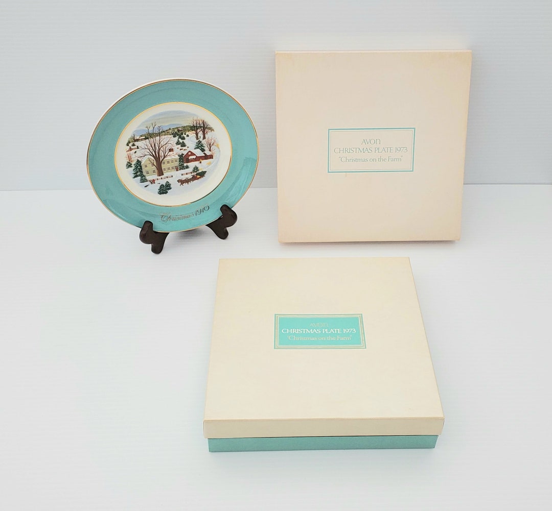 1973 Avon Christmas Porcelain Gift Plate "christmas on the Farm" in ...