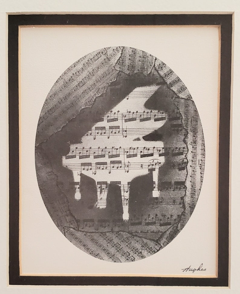 Phyllis Rash Hughes Vintage Signed Print "piano" - Etsy