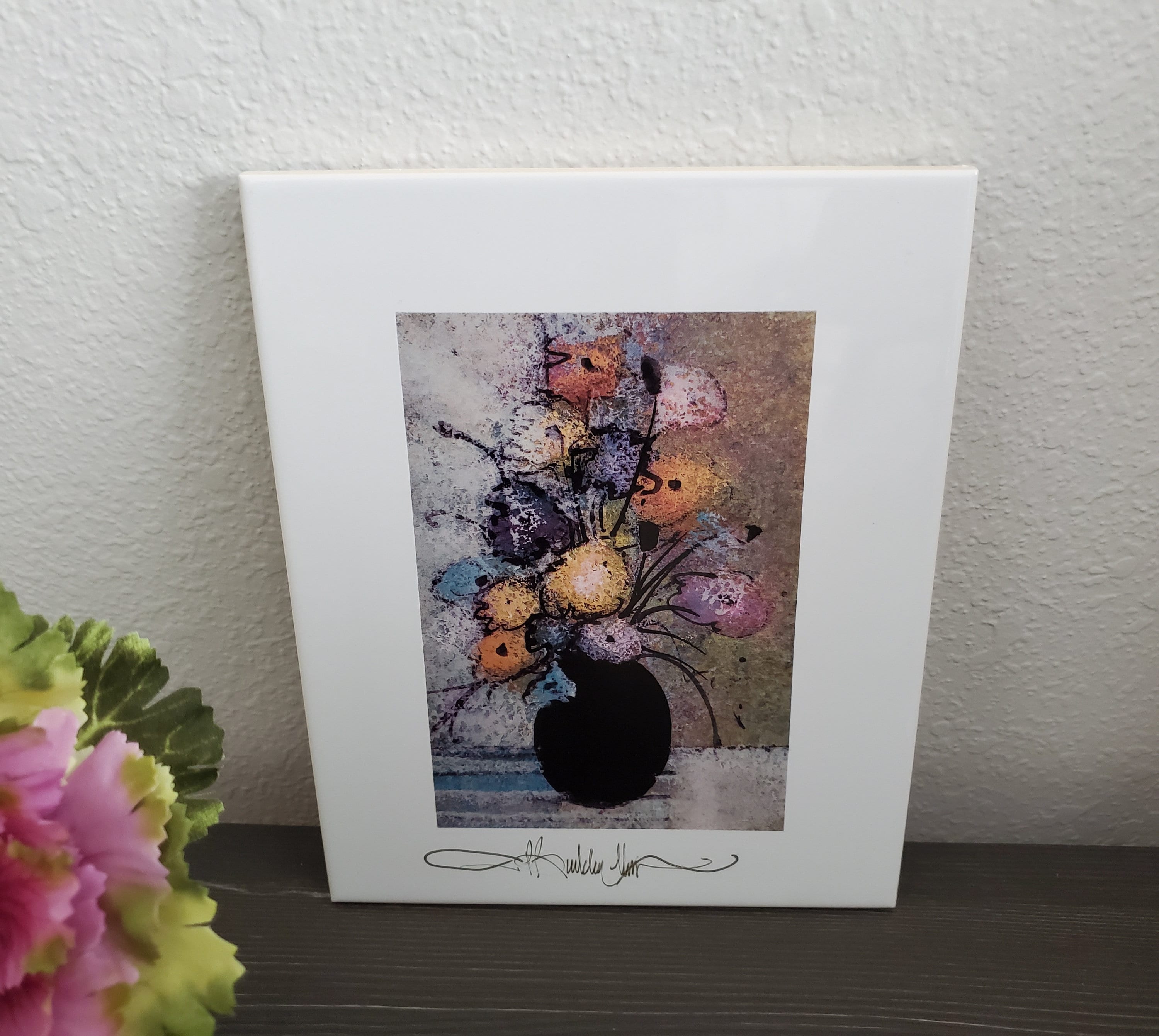 1996 P. Buckley Moss Signed Porcelain Tile pat's Flowers - Etsy