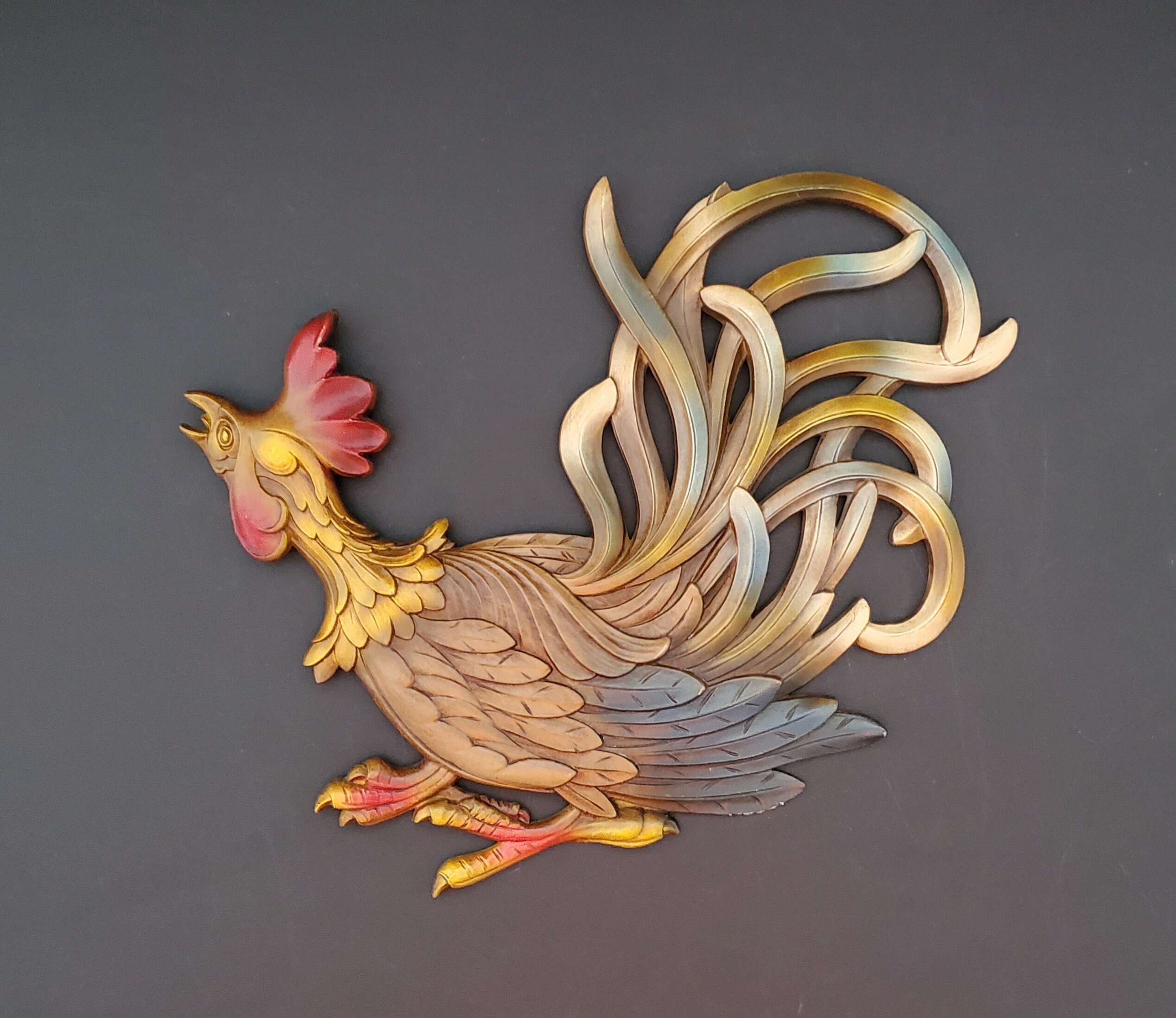 1965 Syroco Fighting Roosters Wall Decor - Etsy