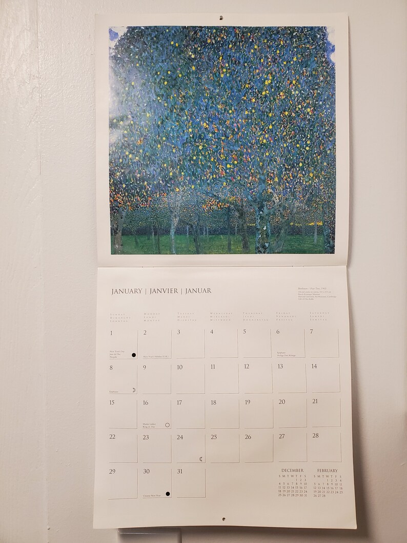 1995 Gustav Klimt Calendar - Etsy