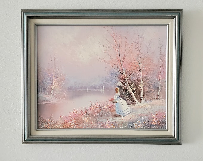 Walton Oil Painting on Canvas, Victorian Lady With Parasol - Etsy