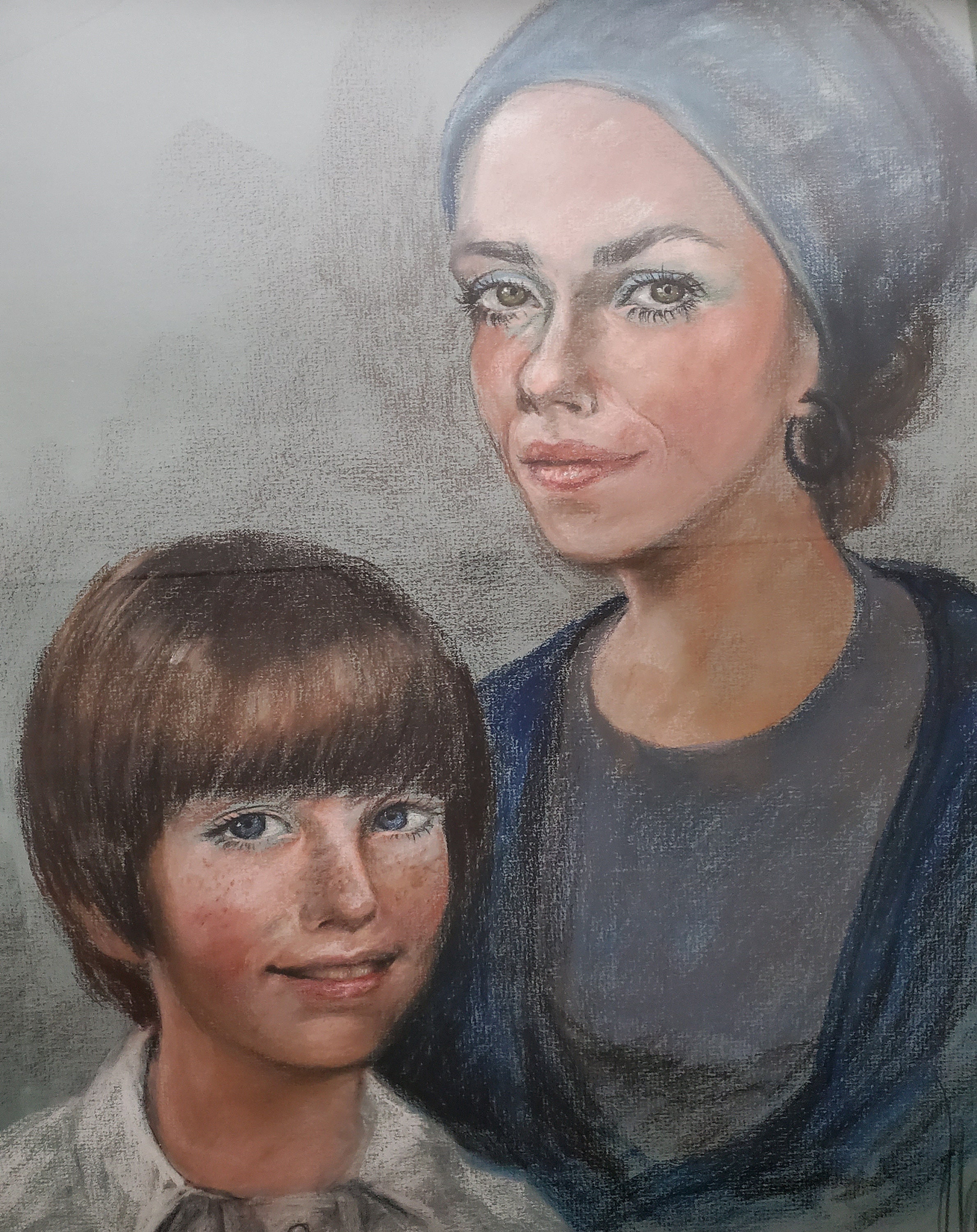 1976 Nancy Jo Davis Original Watercolor, Mother and Son - Etsy