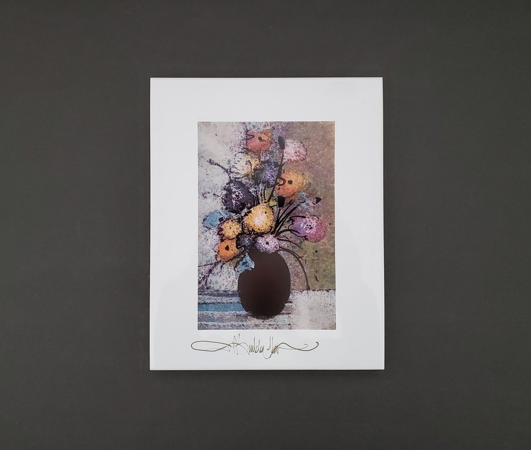 1996 P. Buckley Moss Signed Porcelain Tile "pat's Flowers" - Etsy