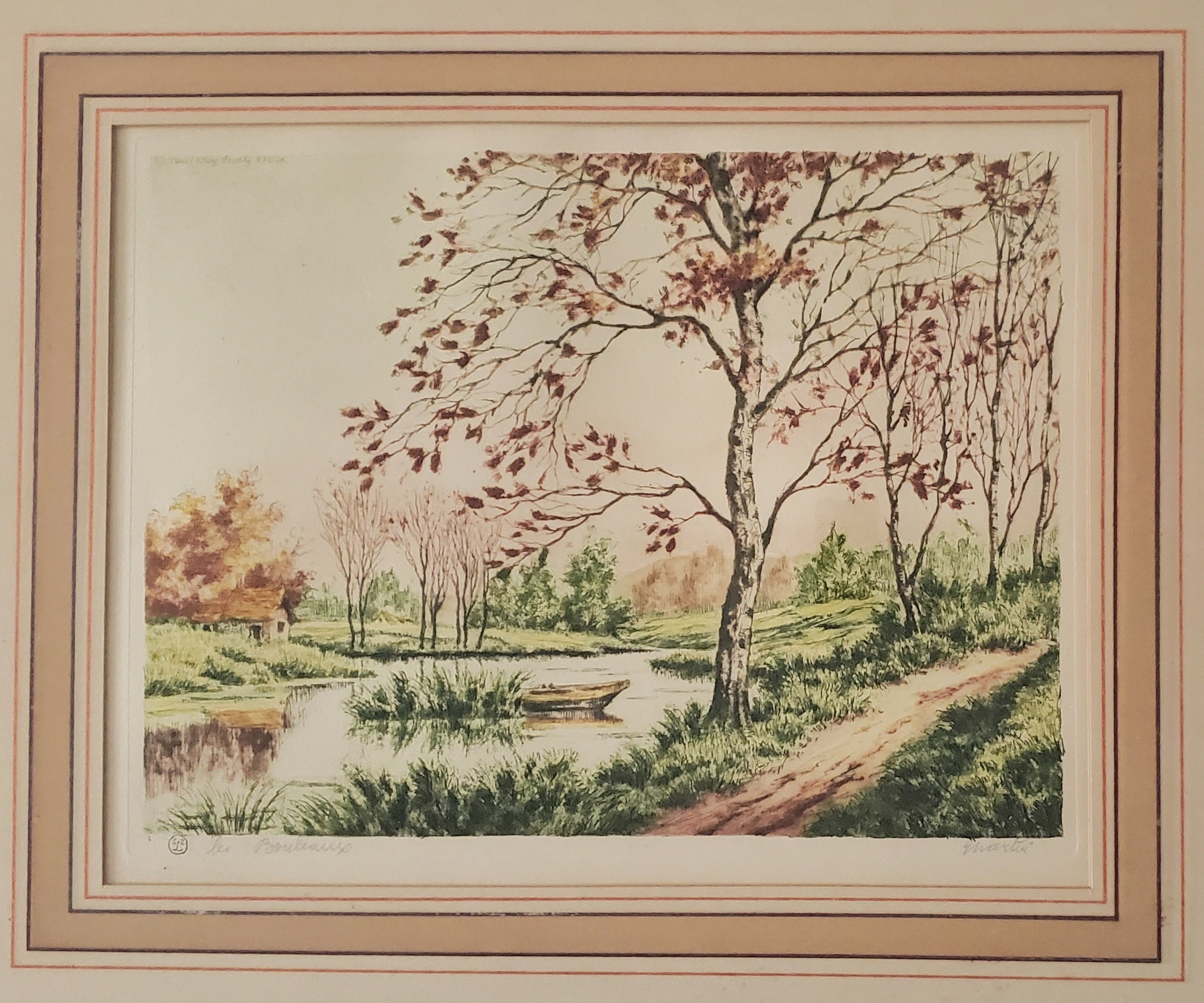 Mid-century Paris Etching Society Print les Bouleaux the Birches in ...
