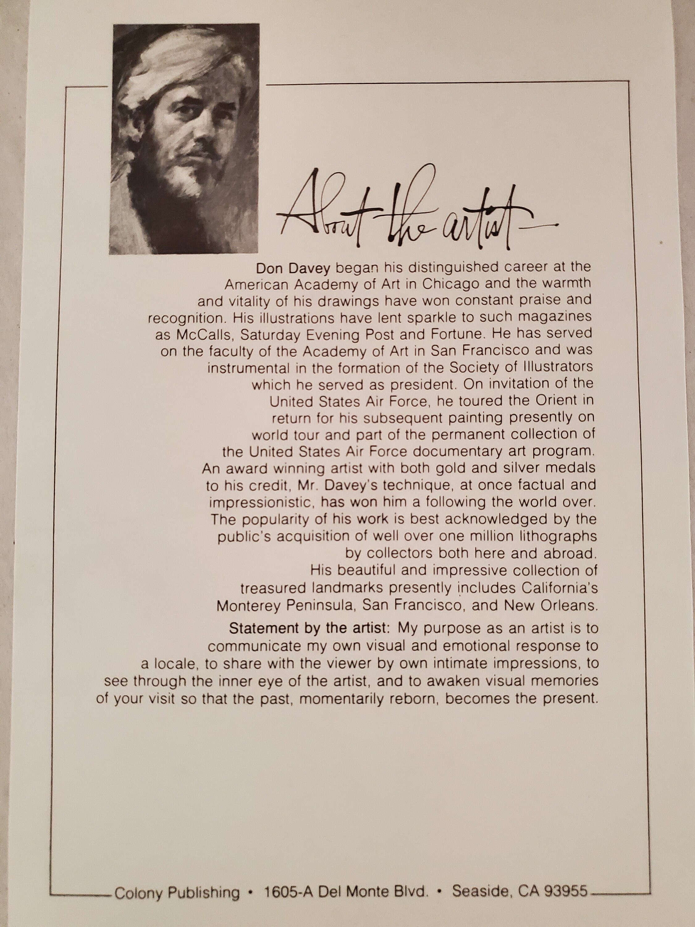 Don Davey 1960's-70's Collector Set - Etsy