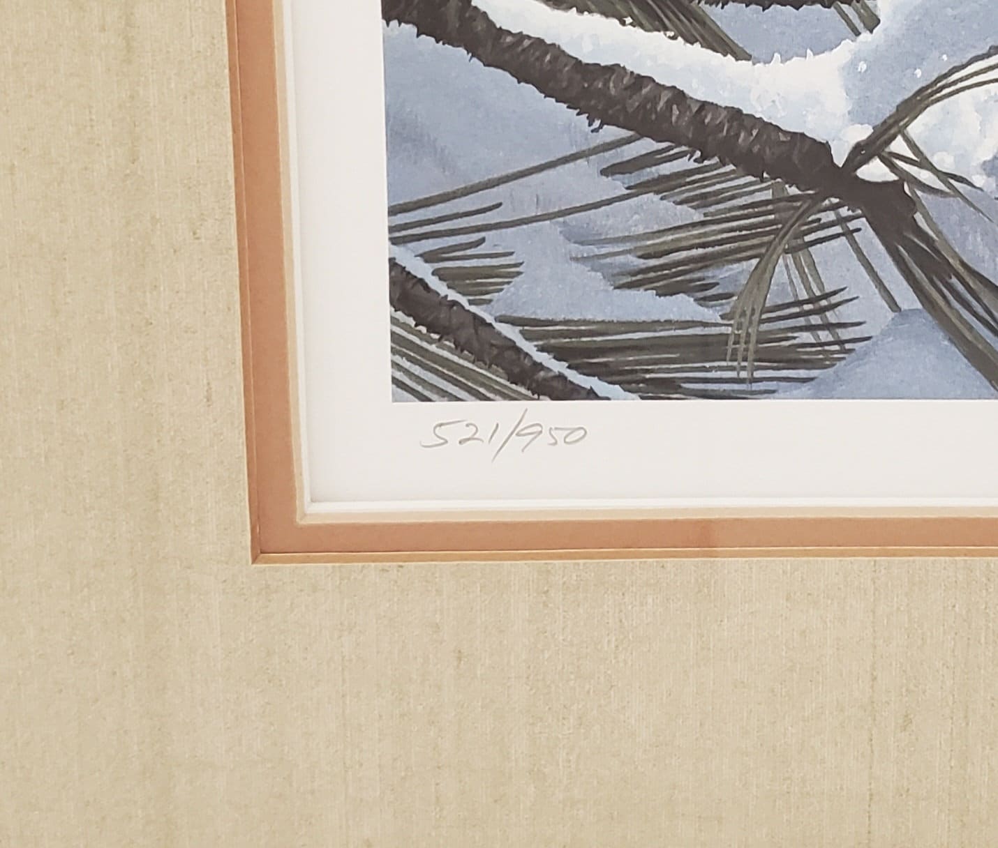 1982 Ron Parker Signed and Numbered Lithograph 521/950 snow on the Pine ...