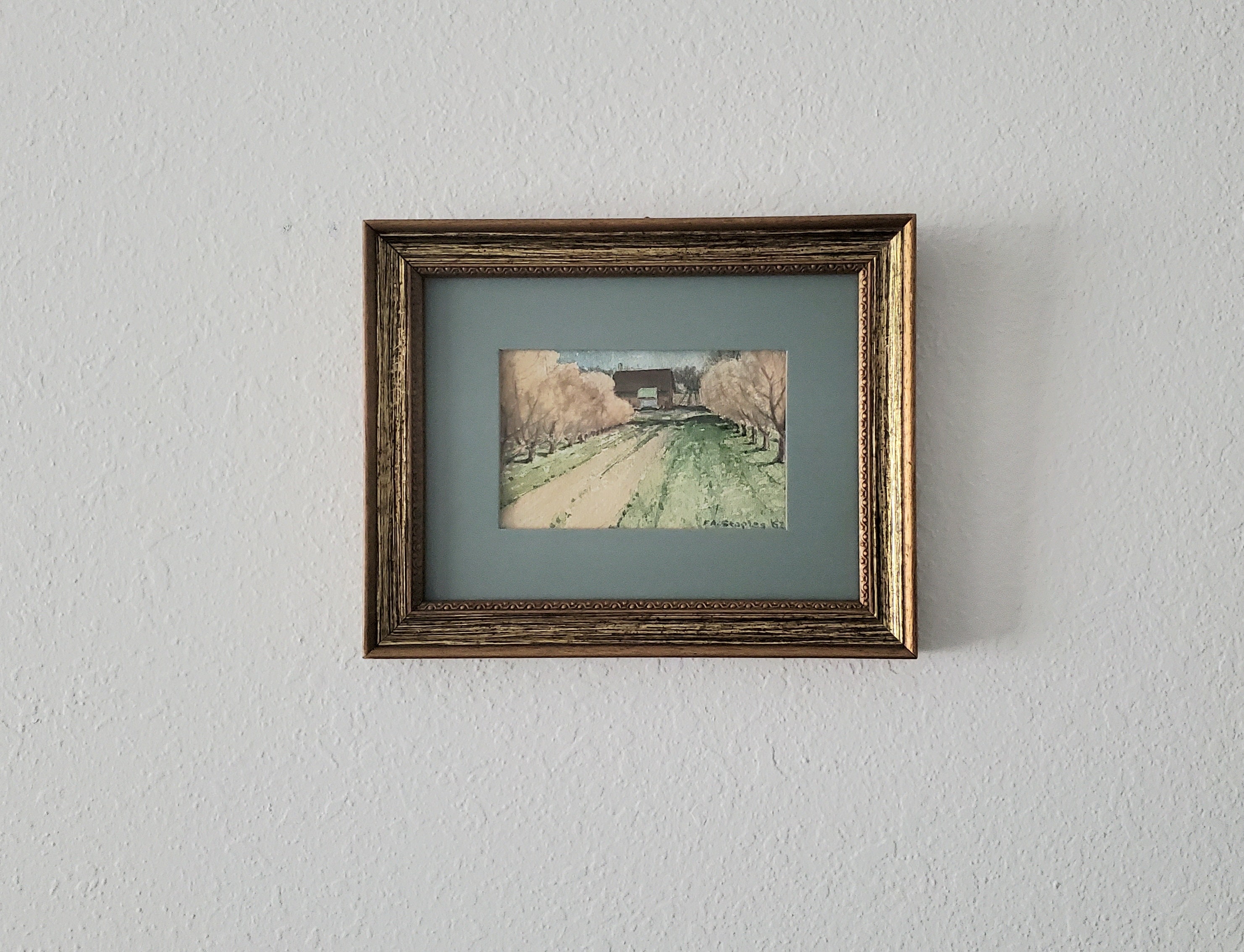1962 Frank A. Staples Original Watercolor Painting, Two-track Country ...