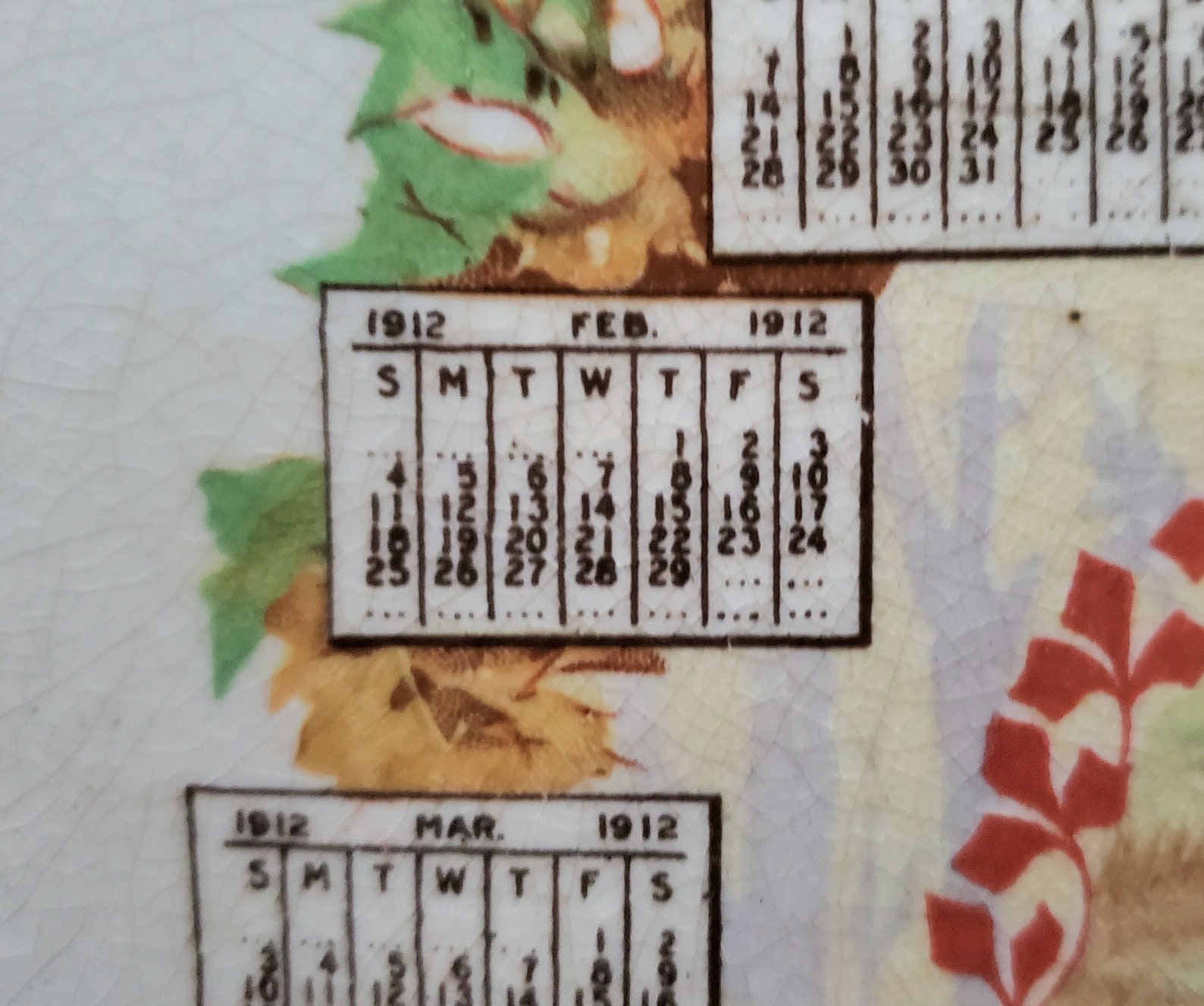 1912 Calendar Plate, Leap Year, Native American Woman, Dresden China ...