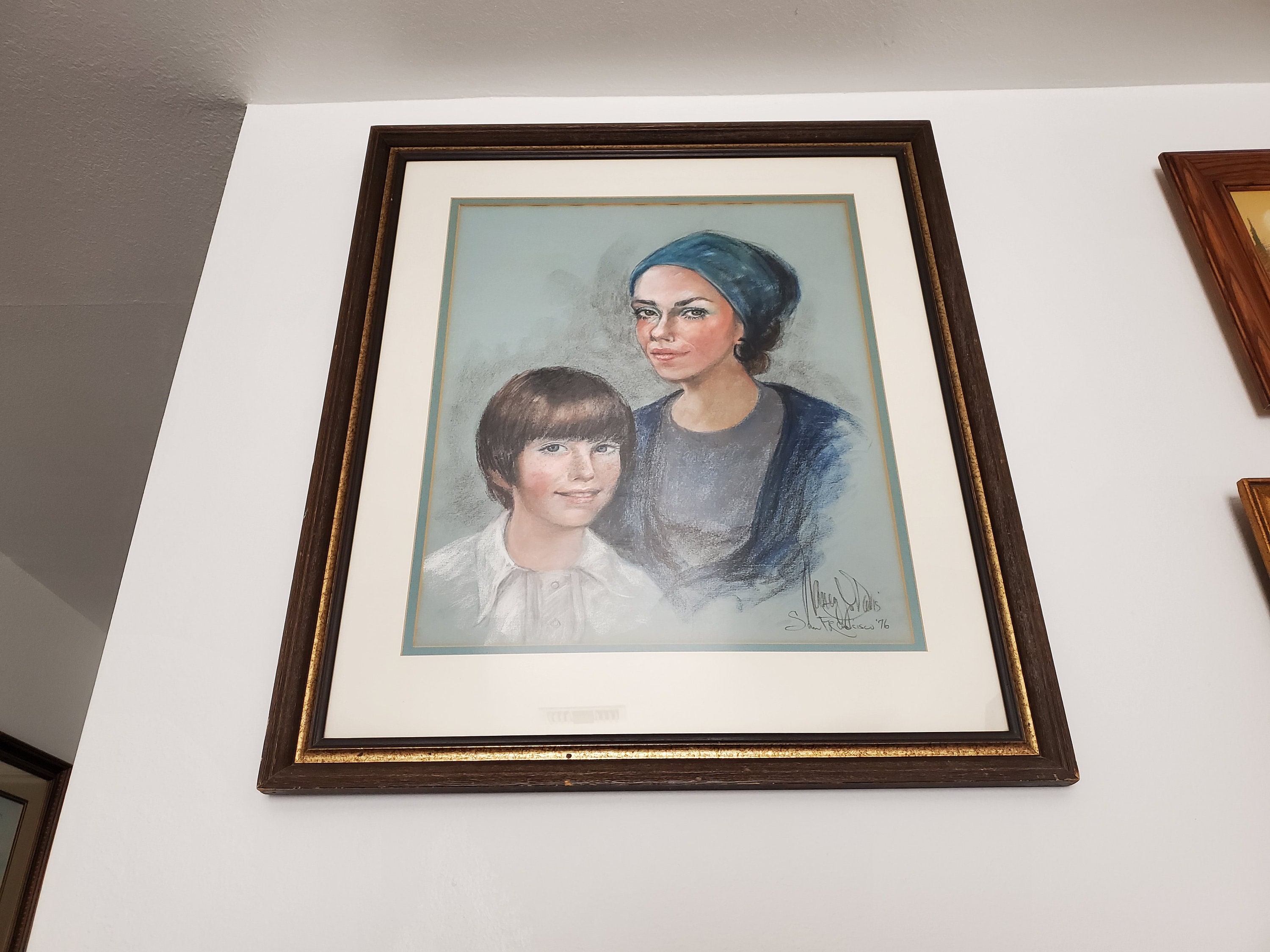 1976 Nancy Jo Davis Original Watercolor, Mother and Son - Etsy