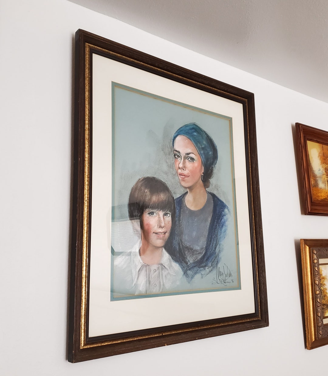 1976 Nancy Jo Davis Original Watercolor, Mother and Son - Etsy