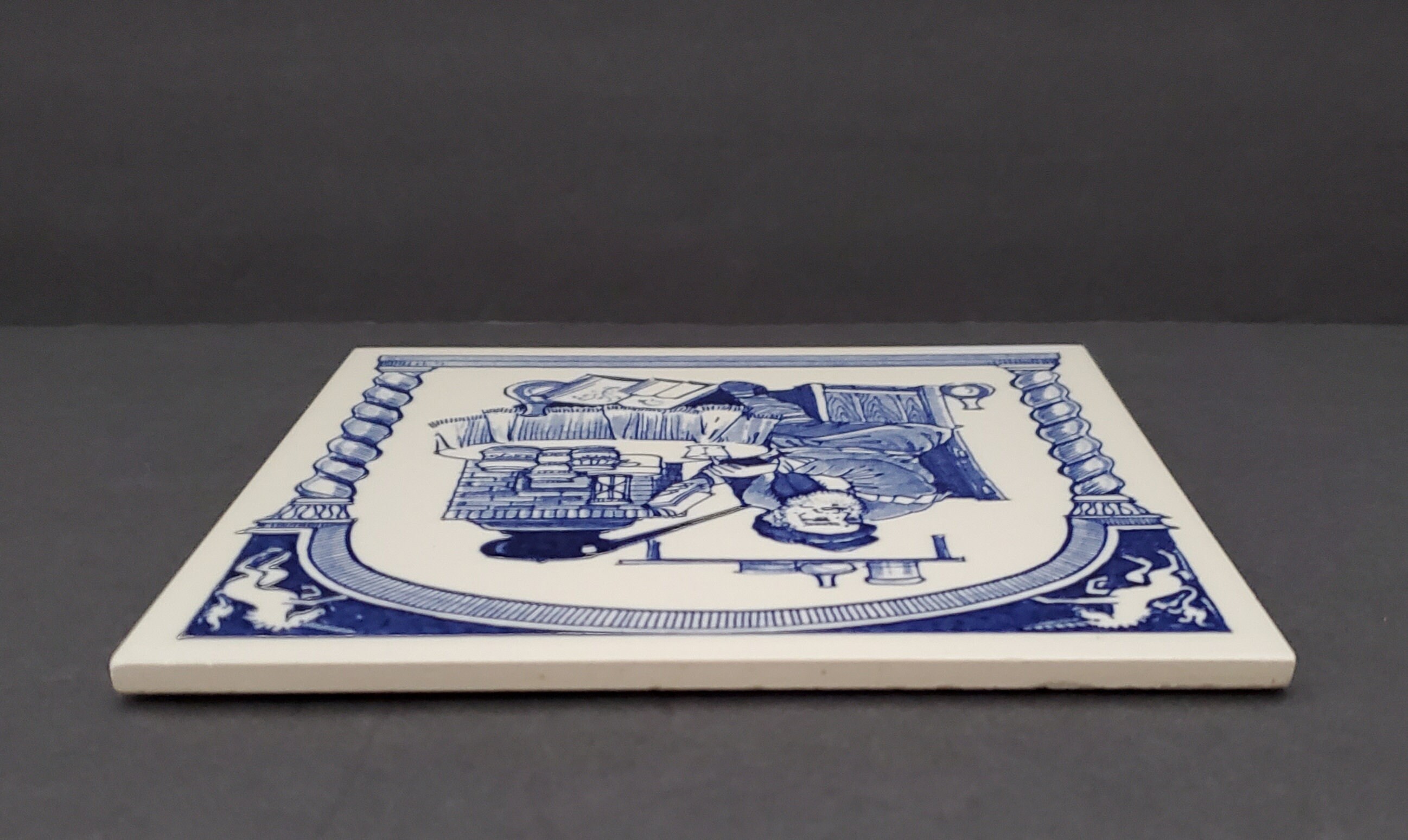 1980's Delfts Schoonhoven Holland Blueware Apothecary Pill Tile ...