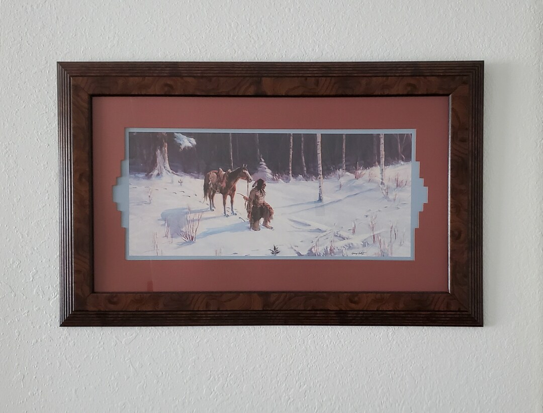 Gary Artzt Southwest Winter Print, Native American Tracker and Horse - Etsy