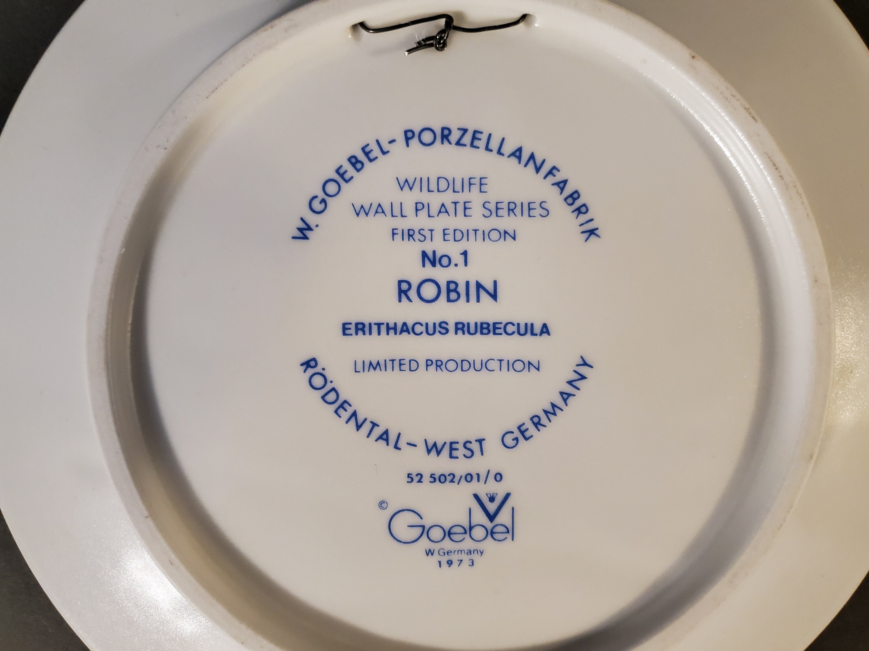 1973 Goebel Wildlife Plate Series First Edition No. 1, Robin - Etsy