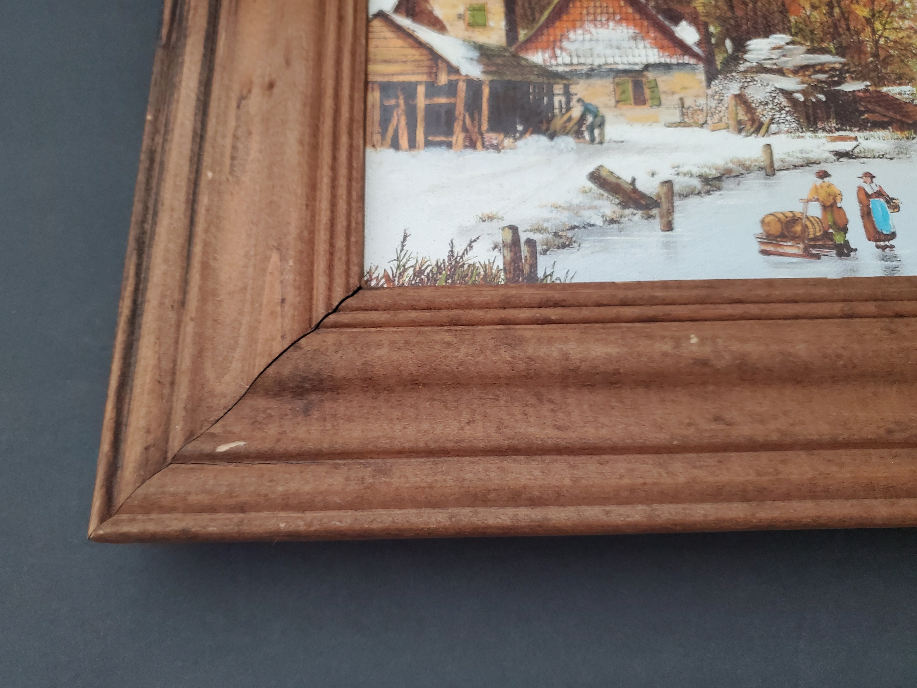 Vintage R. Smith Serigraph Oil on Canvas, Skaters on a Frozen River - Etsy