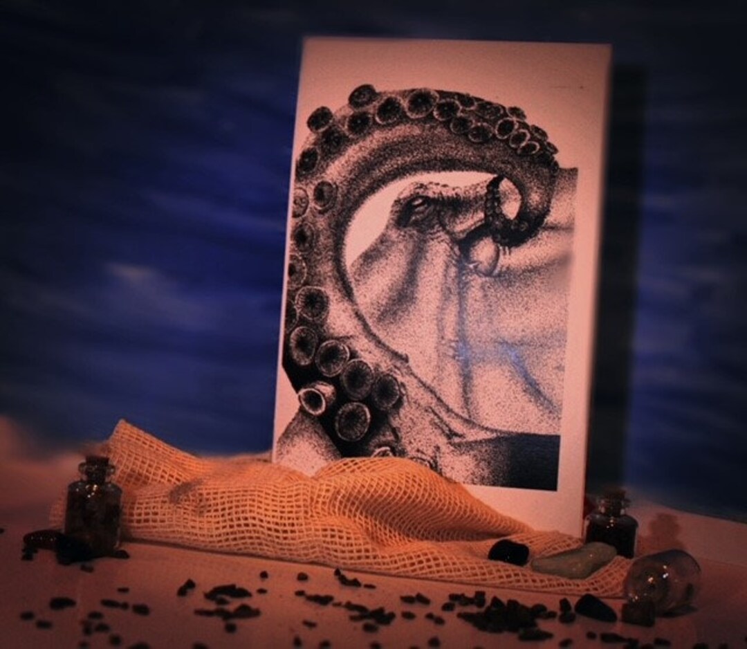 Stippling Octopus Print - Etsy