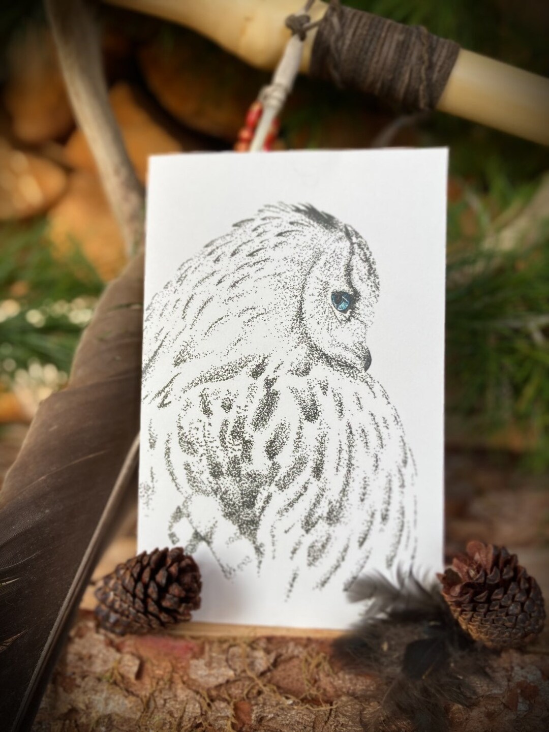 Pen and Ink Stippling Owl - Etsy