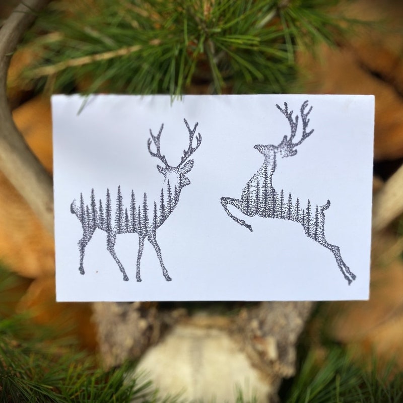 Pen and Ink Deer Art - Etsy