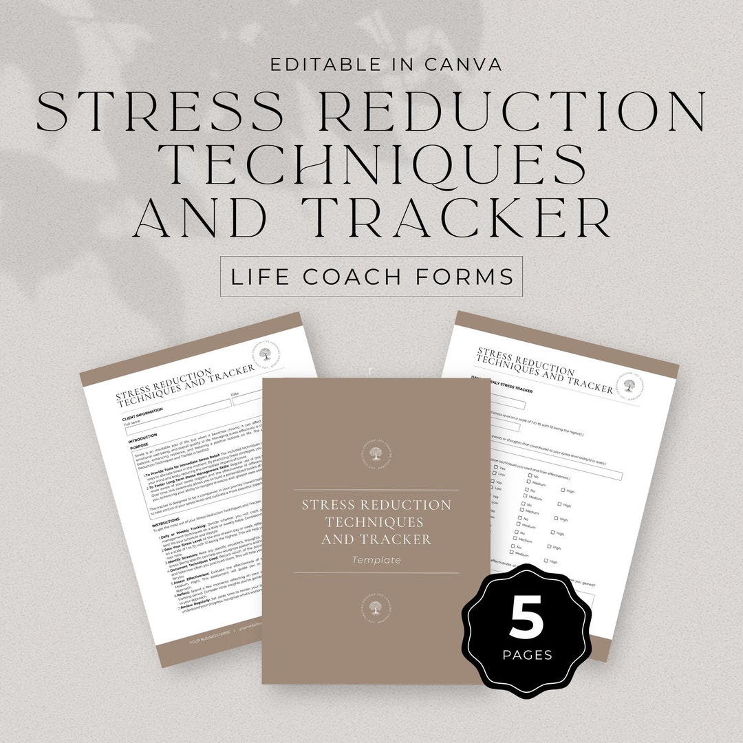 Life Coach Stress Reduction Techniques and Tracker, Stress Management ...
