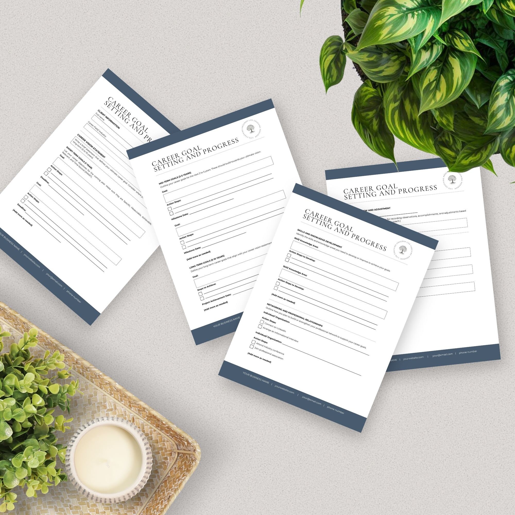 Career Goal Setting Template for Life Coach, Goal Setting Planner ...