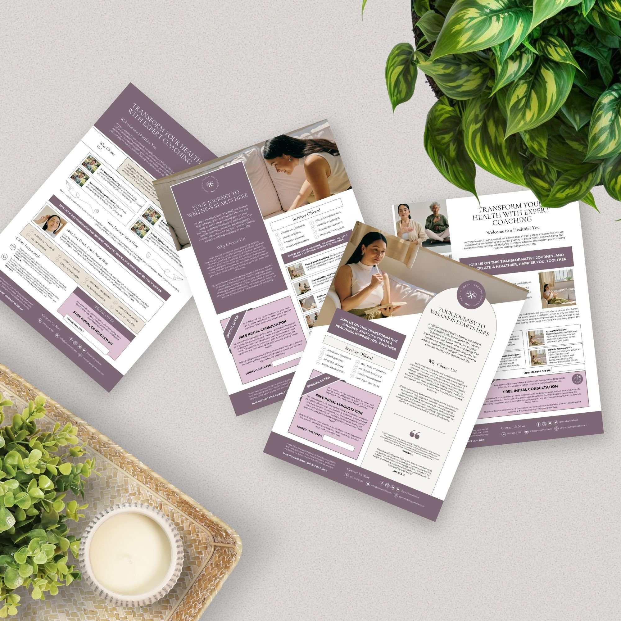 Health Coach Flyer Template Editable Canva Coaching Promotional ...