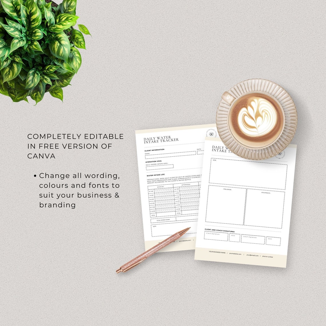 Health Coach Daily Water Intake Tracker, Hydration Tracker, Water ...