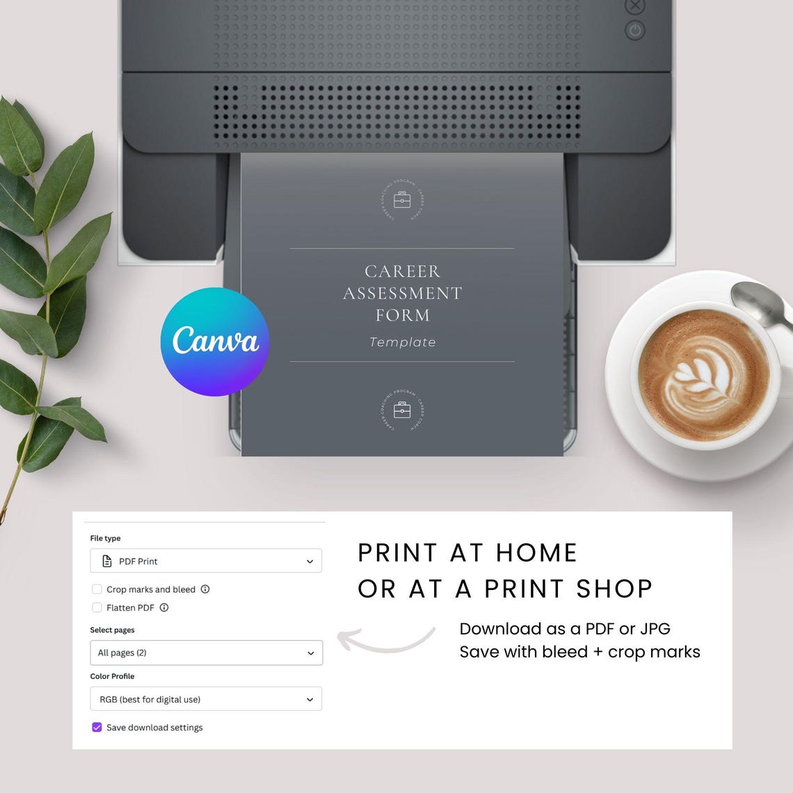 Career Assessment Form Template for Career Coaches, Career Evaluation ...