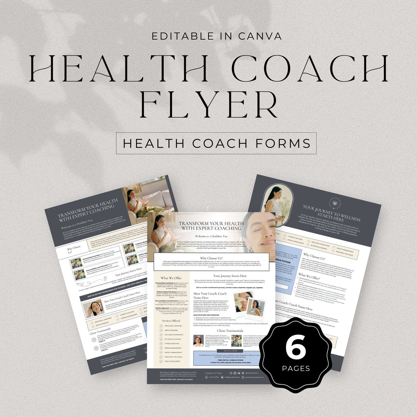 Health Coach Flyer, Flyer Template, Health Coach Content, Health and ...