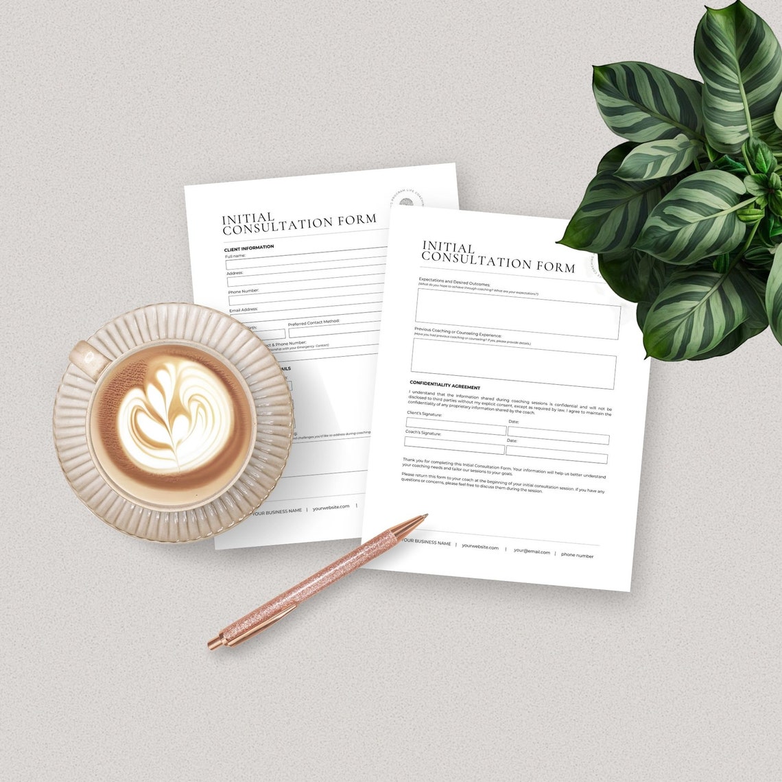 Life Coaching Initial Consultation Form, Client Intake Form, Lifestyle ...