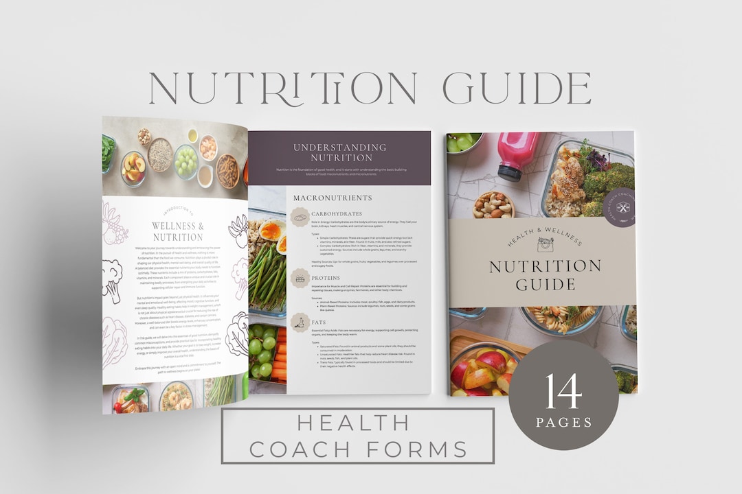 Health Coach Nutrition Guide Template Editable Canva Coaching Resource ...