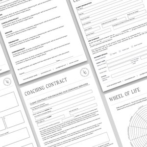 Coaching Intake Forms, Coach Worksheets, Client Agreement, Action Plan ...