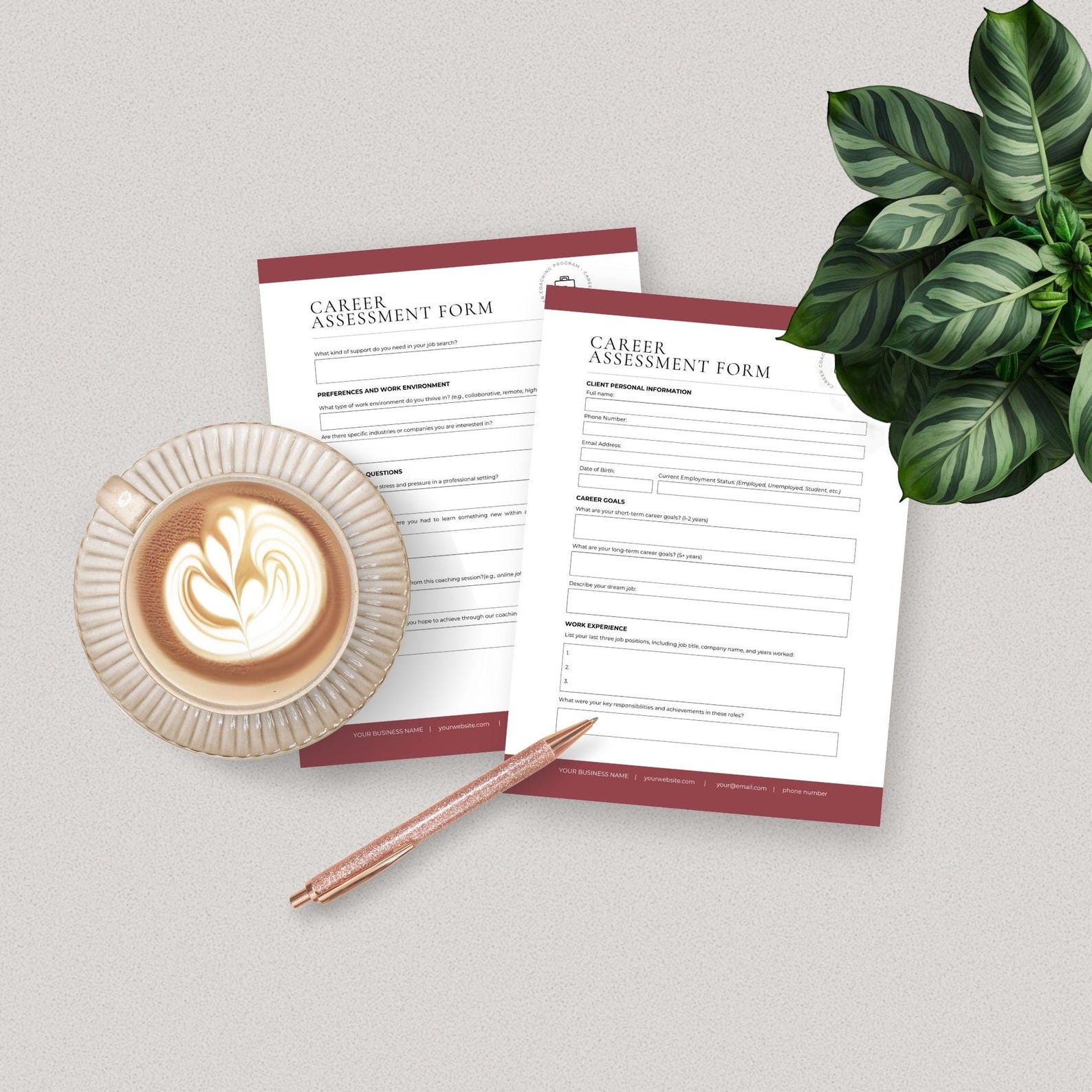 Career Assessment Form Template for Career Coaching, Printable Assessment, Career Evaluation ...