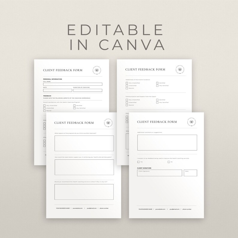 Health Coach Client Feedback Form, Coaching Template, Coaching Forms ...