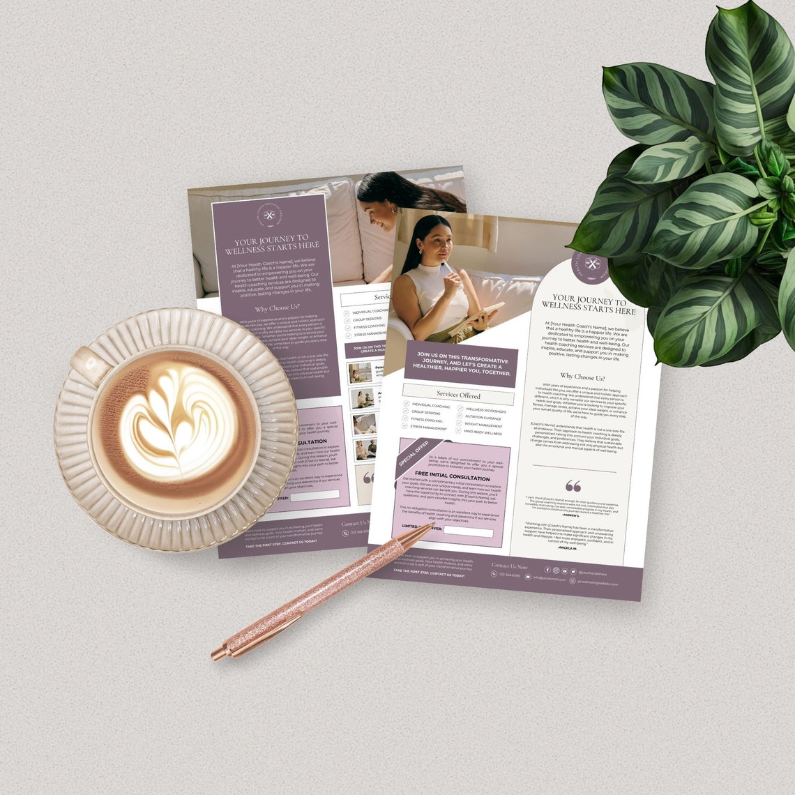 Health Coach Flyer Template Editable Canva Coaching Promotional ...