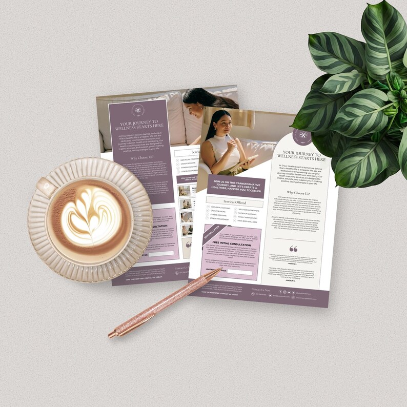 Health Coach Flyer Template Editable Canva Coaching Promotional ...
