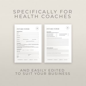 Health Coach Intake Form, Health Coaching Forms, Nutrition Coach ...