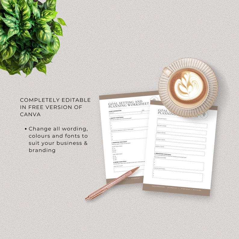 Life Coach Goal Setting Template Client Planning Worksheet Editable ...