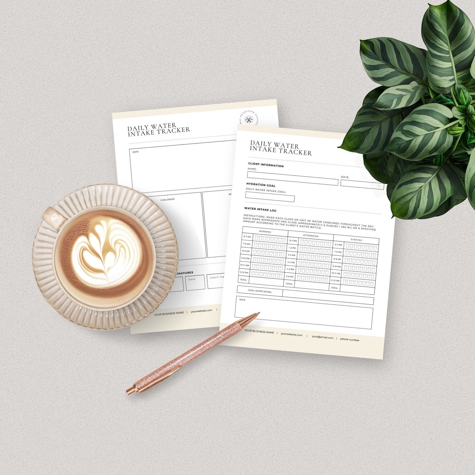 Health Coach Daily Water Intake Tracker, Hydration Tracker, Water ...
