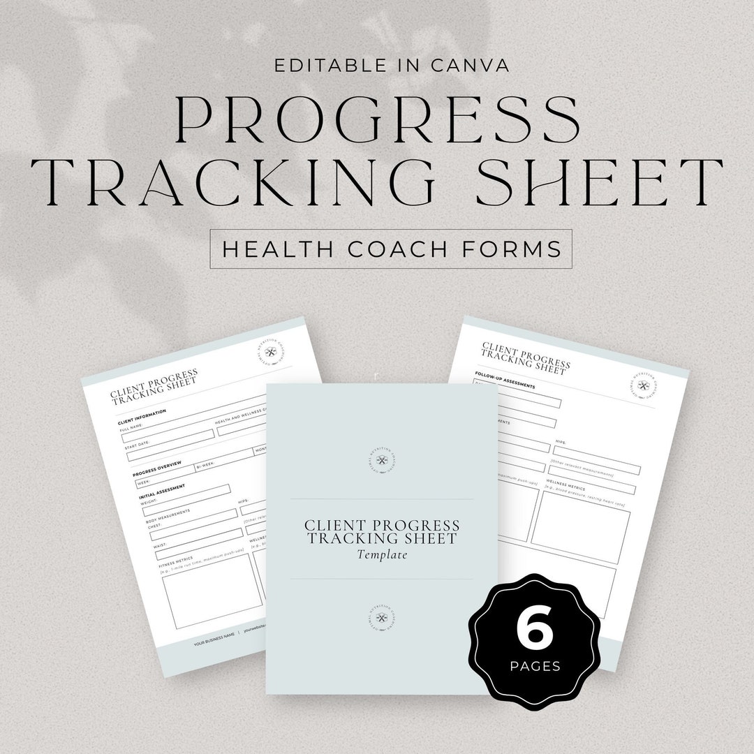 Health Coach Progress Tracking Sheet, Progression Tracker, Templates ...