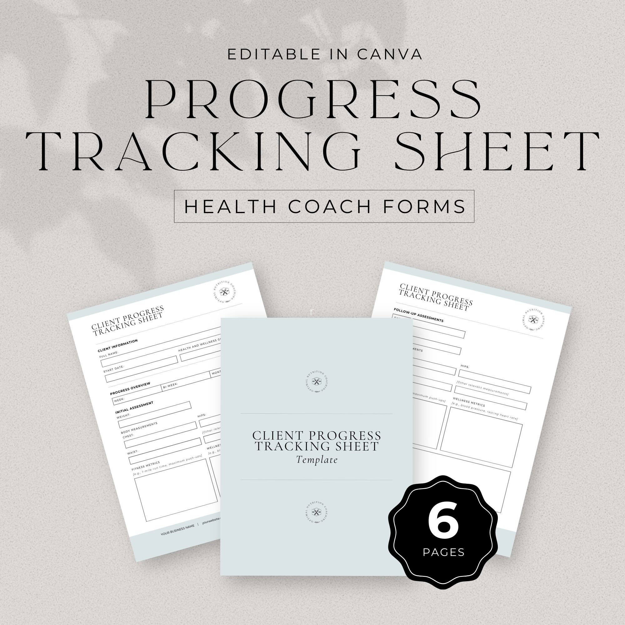 Health Coach Progress Tracking Sheet, Progression Tracker, Templates ...