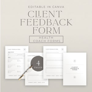 Health Coach Client Feedback Form, Coaching Template, Coaching Forms ...