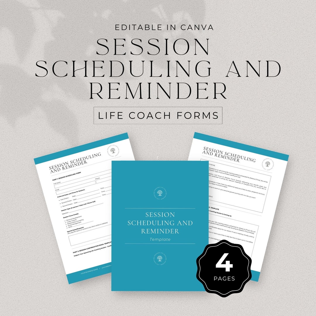 Session Scheduling and Reminder Template for Lifestyle Coaches, Email ...
