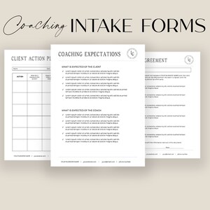 Coaching Intake Forms, Coach Worksheets, Client Agreement, Action Plan ...